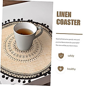 Luxshiny Home Decor 1pc Insulated Decor Table Mat for Anti Photo Outdoor Jute Dining Wedding Circles Pad Anti-scalding Decorative Creative Woven Farmhouse Rustic Dish Cloth Supplies Room Boho Decor