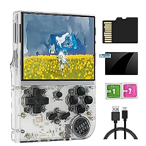 RG35XX Classic Video Game Handheld Game Console 3.5 inches IPS Screen Mini Game Player with Linux Garlic OS 64G TF Card Built-in 6800+ Games, Support Gamepad and HDMI Output TV
