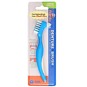 Denture Cleaning Tablets Smokers 120 Tablets bundle with Dentu-Care Denture Case and Denture Brush for Maintaining Good Clean Full Partial Dentures Mouthguards