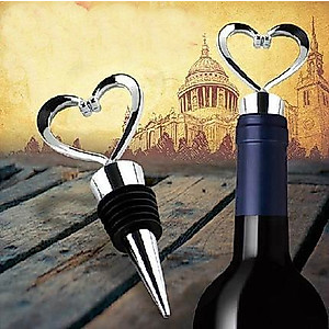 3 PCS Stainless Steel Love Design Heart Shape Wine and Beverage Bottle Stoppers