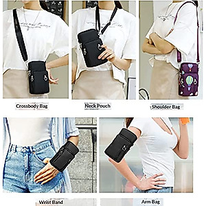 eMorevalue Phone Purse for Samsung Galaxy S23 Ultra Plus, S22 Plus Ultra, S21 S20 Ultra/Fe, Note 20 Ultra, A32 5G, A13 5G, A53 5G, A42 5G, A02S A03S A12 A71 A51 A52 Note 9, Crossbody Bag Pouch (Black)