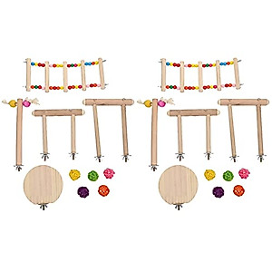 PATKAW Pet Supplies Pet Supplies Rabbit Toys 2 Pack Parrot Play Stand Birds Stand Pole Parrot Perch Stands Parrot Wood Perch Perch Cockatiel Playground Teething Toys Rabbit Toys Rabbit Toys