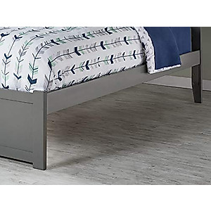 AFI Concord Queen Platform Bed with Footboard and Twin Extra Long Trundle in Grey