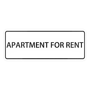Apartment For Rent Sign For House Door, Plastic Self-Adhesive Signs For Business Home, 3 X 10 Inches Acrylic For Office Gate Window