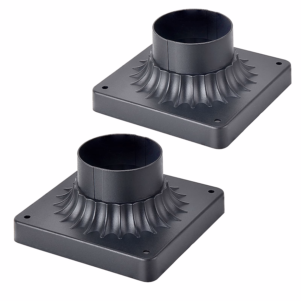 MrSconce Pier Mount Base 2 Pack, Cast Aluminum Outdoor Post Light Adapter, Outdoor Post Lights, Lamp Post Light Fixture