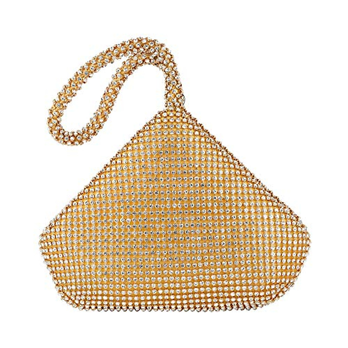 Vgift Clutch Purses for Women Evening, Glitter Wrist Bag Rhinestone Purse, Gold