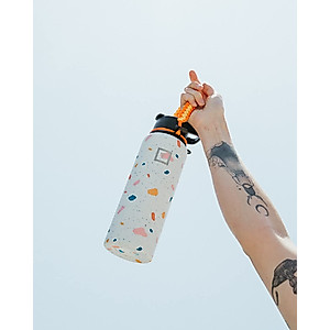 IRON °FLASK Paracord Handle - Fits Wide Mouth Water Bottles - Durable Carrier, Secure Accessories, Survival Strap Cord, Safety Ring, and Carabiner - Seven Core Paracord Bracelet