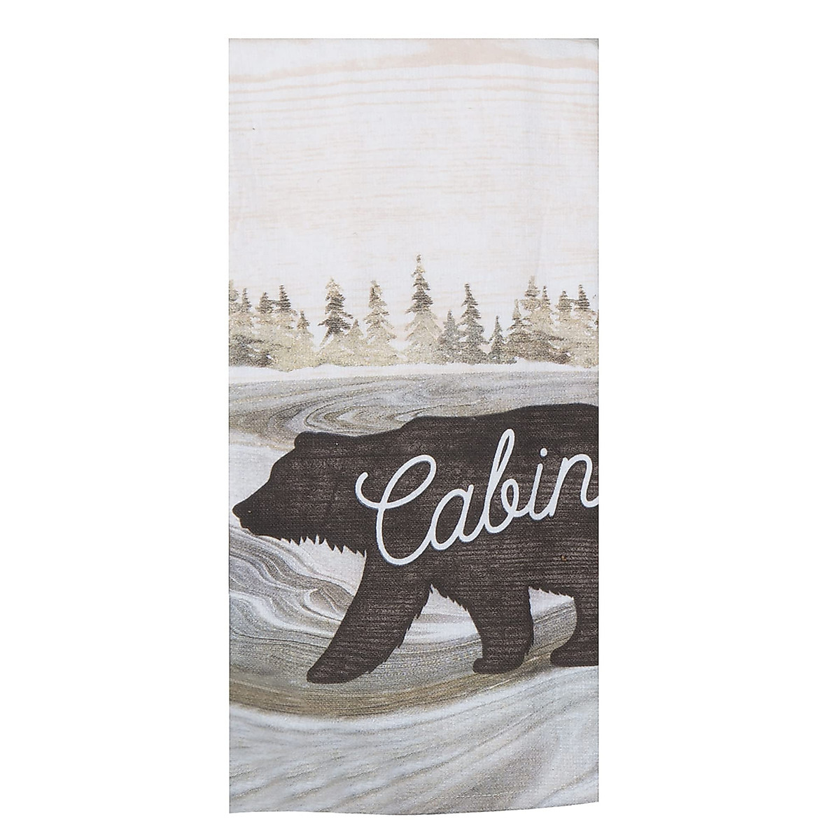 2 Rustic Lodge Dish Towels - Bear Themed Dish Towels | Wilderness Animals Woodland Themed Cabin Kitchen Towels | Camping Dish Towel Set for Hand, Cabin Dishes, Bathroom, Hunting Decor with Recipe Card