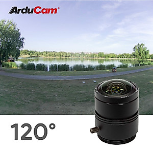 Arducam 120 Degree Ultra Wide Angle CS Lens for Raspberry Pi HQ Camera, 3.2mm Focal Length with Manual Focus
