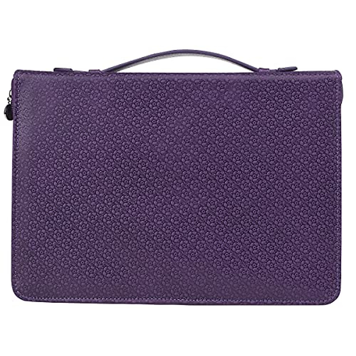 Christian Art Gifts Women's Fashion Bible Cover Blessed Butterfly Jeremiah 17:7, Purple Floral Faux Leather, XL