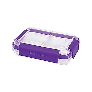 SnapLock by Progressive Split Container - Purple, SNL-1002P Easy-To-Open, Leak-Proof Silicone Seal, Snap-Off Lid, Stackable, BPA FREE
