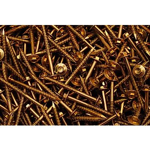 (125) Hex Flange Head 1/4 x 3 Concrete Masonry Screws Yellow Zinc Tapcon