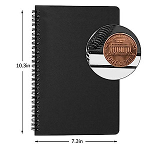 EUSOAR Blank Notebook Journal, B5 3 packs 7.3"x10.2" Black Hardcover Spiral Plain Travel Writing Notebooks, Notepad Sketchbook, Students College Office Business Subject Diary Spiral Book Journal