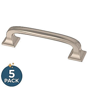 Franklin Brass Lombard (10-Pack) Cabinet Handles 3' Hole Center Satin Nickel Kitchen Drawer Pulls Dresser, Furniture Hardware P29521K-SN-B