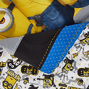 Franco Kids Bedding Super Soft Comforter and Sheet Set, 4 Piece Twin Size, Minions The Rise Of Gru