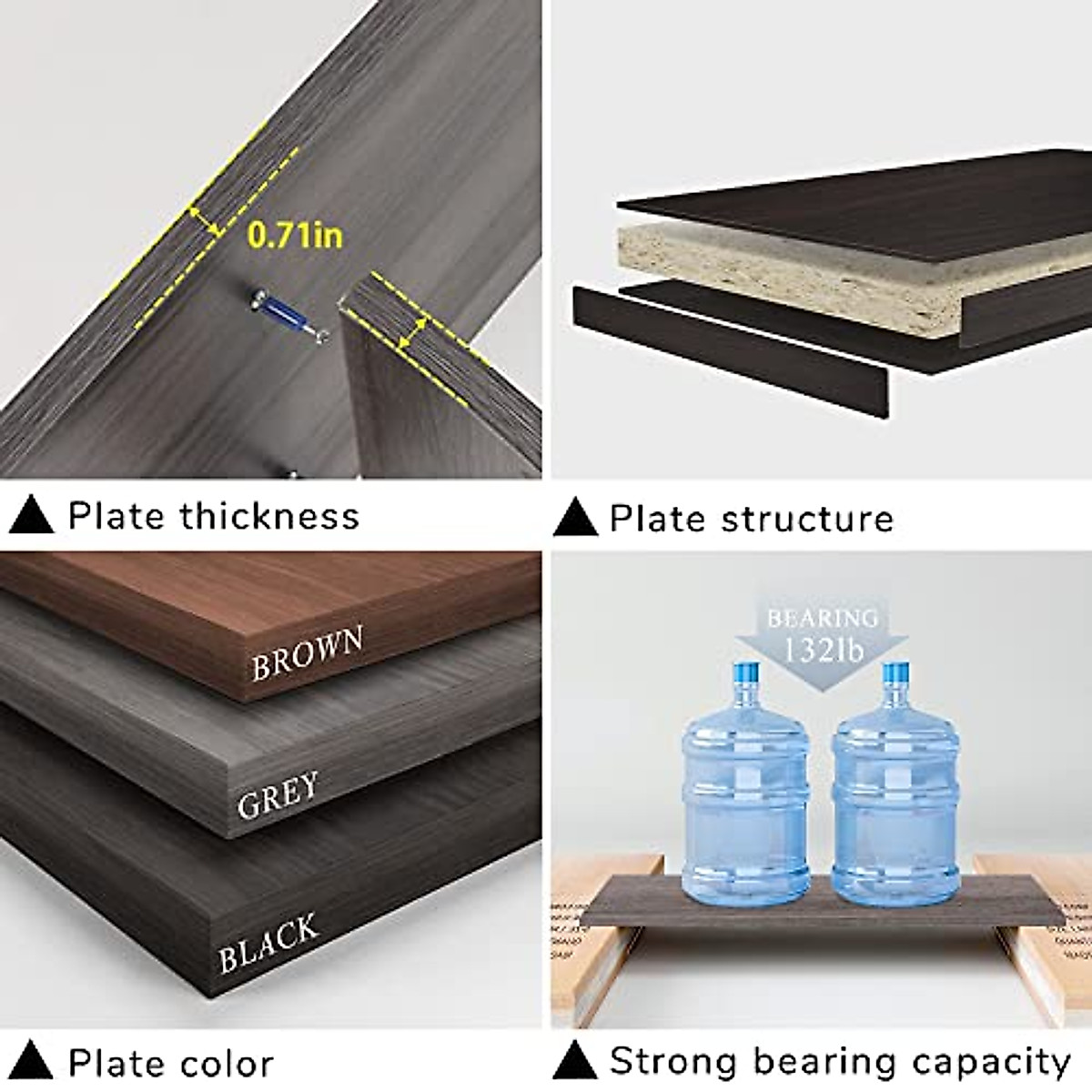 EREFAS 2-Tier Wooden Corner Cabinet, Small Storage Cabinet, Industrial Corner Storage Racks, Wooden Corner Stand Book Case Office Living Room Furniture - Brown