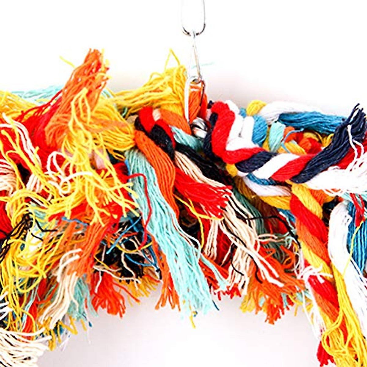 Balacoo Bird Swings Cotton Rope Hanging Perch Wreath Parrot Bite Toy Bird Beak Grinder Stand Ring Xmas Tree Ornament for Parakeets Cockatiels Macaws Finches