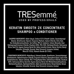 TRESemmé Ultra Keratin Smooth Concentrate Shampoo And Conditioner For Dry Hair Salon Smooth In 30 Secs, Fast-Lather And Fast-Detangle Technology, 2X More Washes Combo Pack, Red 20 Ounce (Pack of 2)