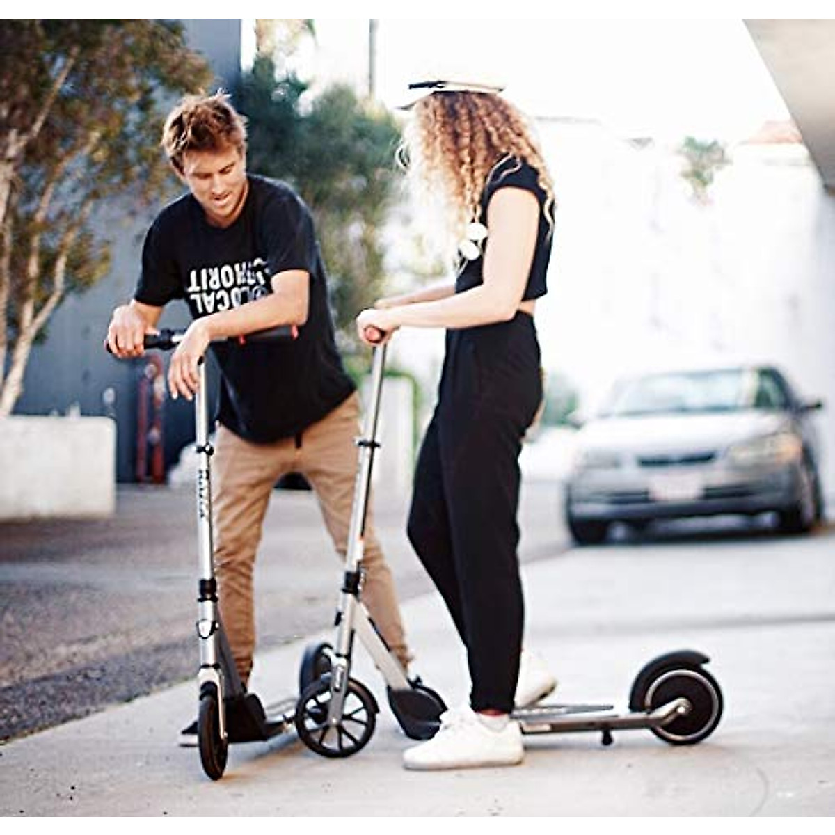 Razor E Prime Adult Electric Scooter - Up to 15 mph, 8" Airless Flat-free Tires, Rear Wheel Drive, 250W Brushless Hub Motor, Lightweight Aluminum Frame, Anti-Rattle System, Foldable