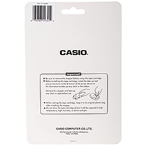 Casio XR-9X2S, 1/4"(9mm) Labelling Tape, Black on Clear, Pack of 2