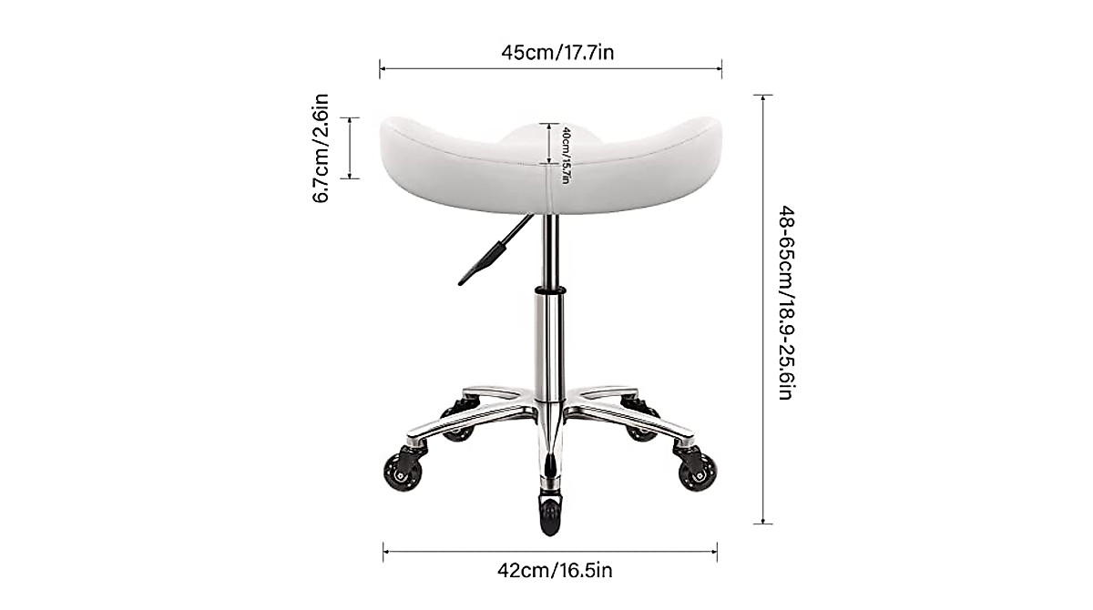 Heavy Duty Rolling Stool with Wheels - Ergonomic Adjustable Seat
