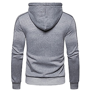 Maiyifu-GJ Men's Full Zip Casual Hoodies Long Sleeve Sports Hooded Sweatshirt Lightweight Pullover Hoodie with Kanga Pocket (Light Grey,XX-Large)