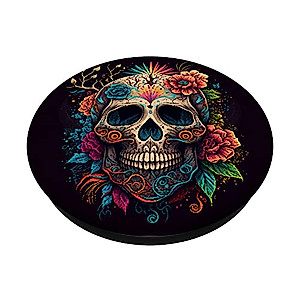Sugar Skull Flowers PopSockets Swappable PopGrip