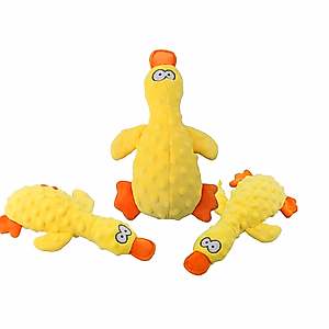 Dog Toys Animal Shape Plush Pet Puppy Squeaky Chew Bite Resistant Toy, Small, Medium, Big Dogs (Duck)