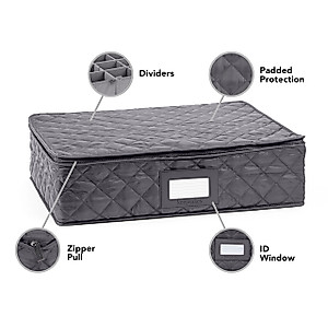 Covermates Flatware Storage - Washable and Stain Resistant, ID Window, Kitchen Storage-Slate