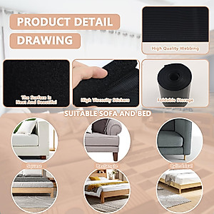 2 Pieces 39.3 Feet Under Couch Blocker with Hook & Loop Tape, Adjustable Under Bed Blocker for Pets, Couch Bumpers for Under Couch Carpet, Furniture Gap Blocker Filler Barrier (4.3" W)