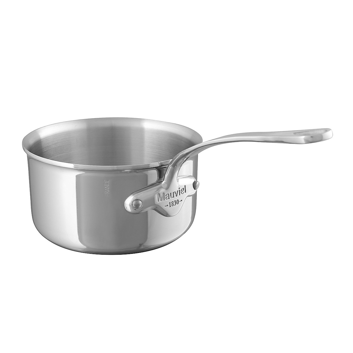 Mauviel M'Cook 5-Ply Polished Stainless Steel Sauce Pan, And Cast Stainless Steel Handle, 0.8-qt, Made In France