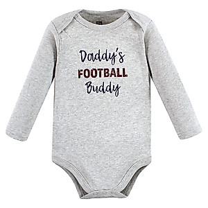 Hudson Baby baby girls Long-sleeve Bodysuits Hudson Unisex Cotton Long Sleeve Bodysuits Football Buddy 0 3 Months, Football Buddy, 0-3 Months US