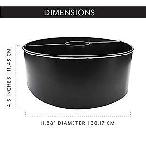 AuldHome Umbrella Planter for Patio Table with Umbrella Hole, Enamelware Half-Circle Planter Pots