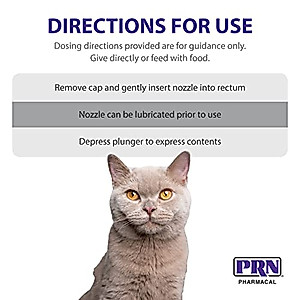 PRN Pharmacal PetEma - Disposable Single Use Enema for Cats - Rectally Administered Gel Containing Lubricant, Laxative & Stool Softener - with Glycerin & Sorbic Acid - 6 mL Syringe - 3 Pcs