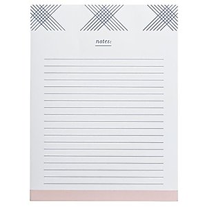 Graphique Blue Plaid Large Notepad, Modern “Notes” Notepad with 150 Tear-Off Sheets and Chic Design, Perfect for Kitchen Counters, Nightstands, Desks, and More, 6" x 8"