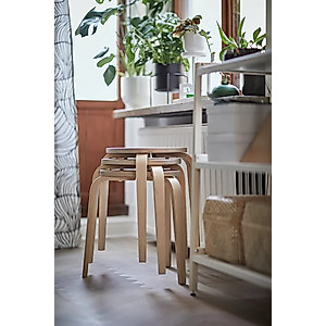 IKEA Stackable/ Triangular-Shaped/3-Legged Stool with Bent Legs (Birch)