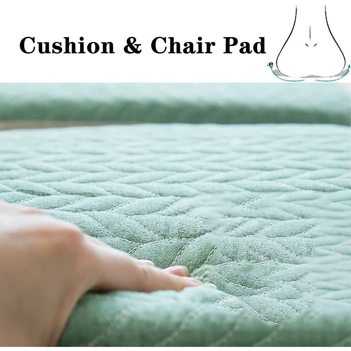 1/2/4 Pack Chair Pad with Ties,Kitchen Dining Chair Cushion Non Slip Seat Cushion with Removable Cover Office Chair Cushion Durable Soft Mat Pads (Green,4)