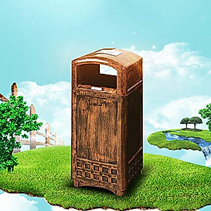 Trash Can Creative Retro Trash Can Square Hotel Lobby Shopping Mall Metal Trash Cans Durable Indoor Trash Can