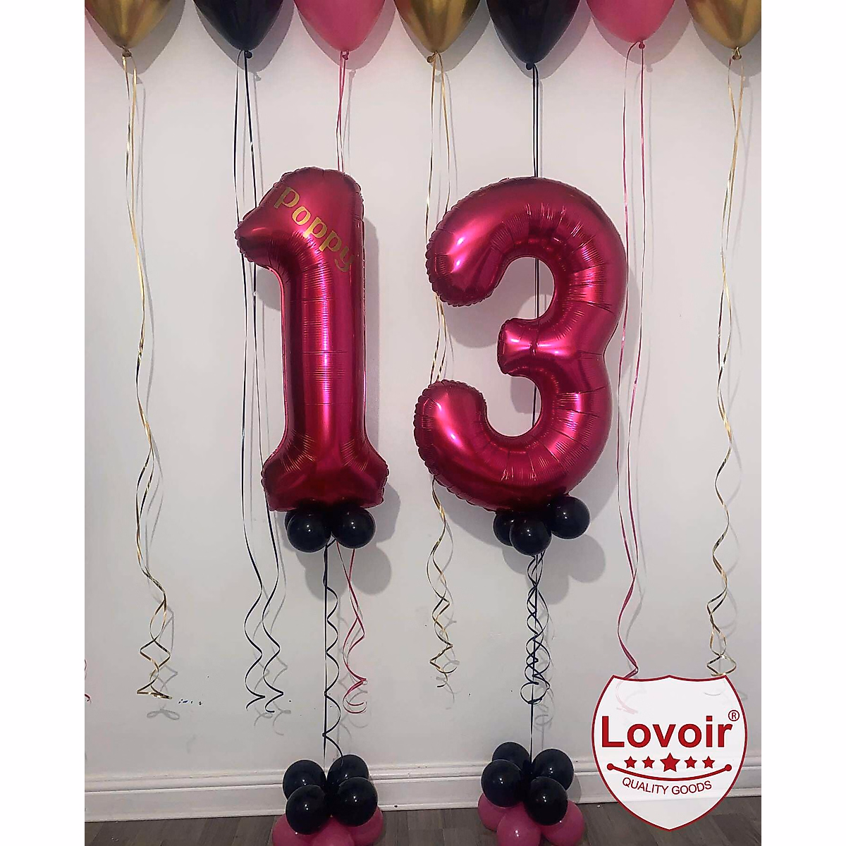 Lovoir 40 Inch Hot Pink 31 Number Balloon 13 Large Size Jumbo Digit Mylar Foil Helium Hot Pink Balloons for 13th 31st Birthday Party Celebration Decorations Graduations Anniversary Supplies