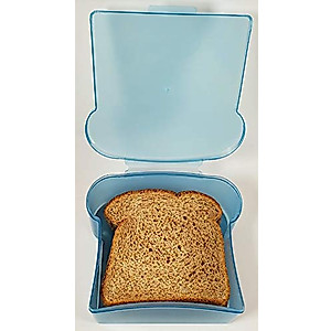 Regent Food Storage Sandwich Containers, Set of 4. - 2.5 cups 20 oz 560 ml - Red, Blue, White, and Green. Great for Meal Prep and Lunch Boxes - BPA Free, Reusable.