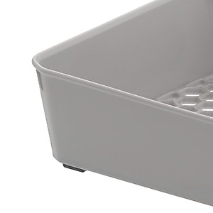 Spectrum Diversified Hexa Drawer Organizer Tray Modern Kitchen Cutlery, Utensil, Silverware Holder Caddy, 5 Dividers Cabinet Storage, 10 x 13, Stone Gray