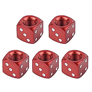 SUWEILE SZSZ 5pcs Aluminum Dice Valve Caps Tire Air Valve Stem Cap Cover for Car Trunk Mountain Road Bike Bicycle Wheel 0212 (Color : Gold)