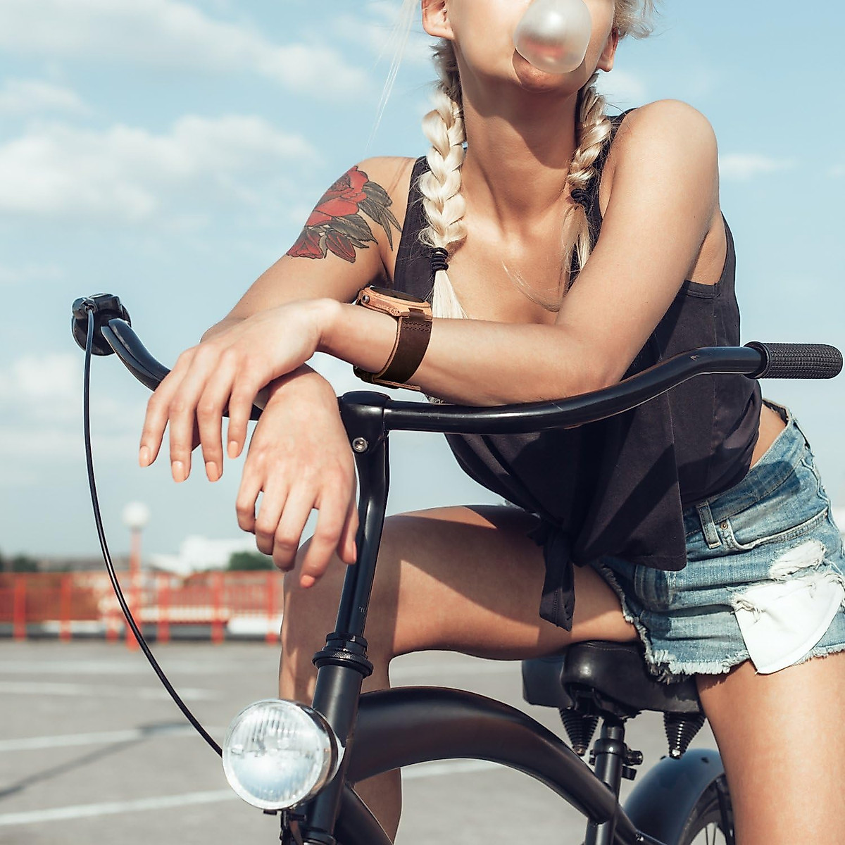 CUCOL Mens Wooden Watches Brown Cowhide Leather Strap Casual Watch for Groomsmen Gift with Box