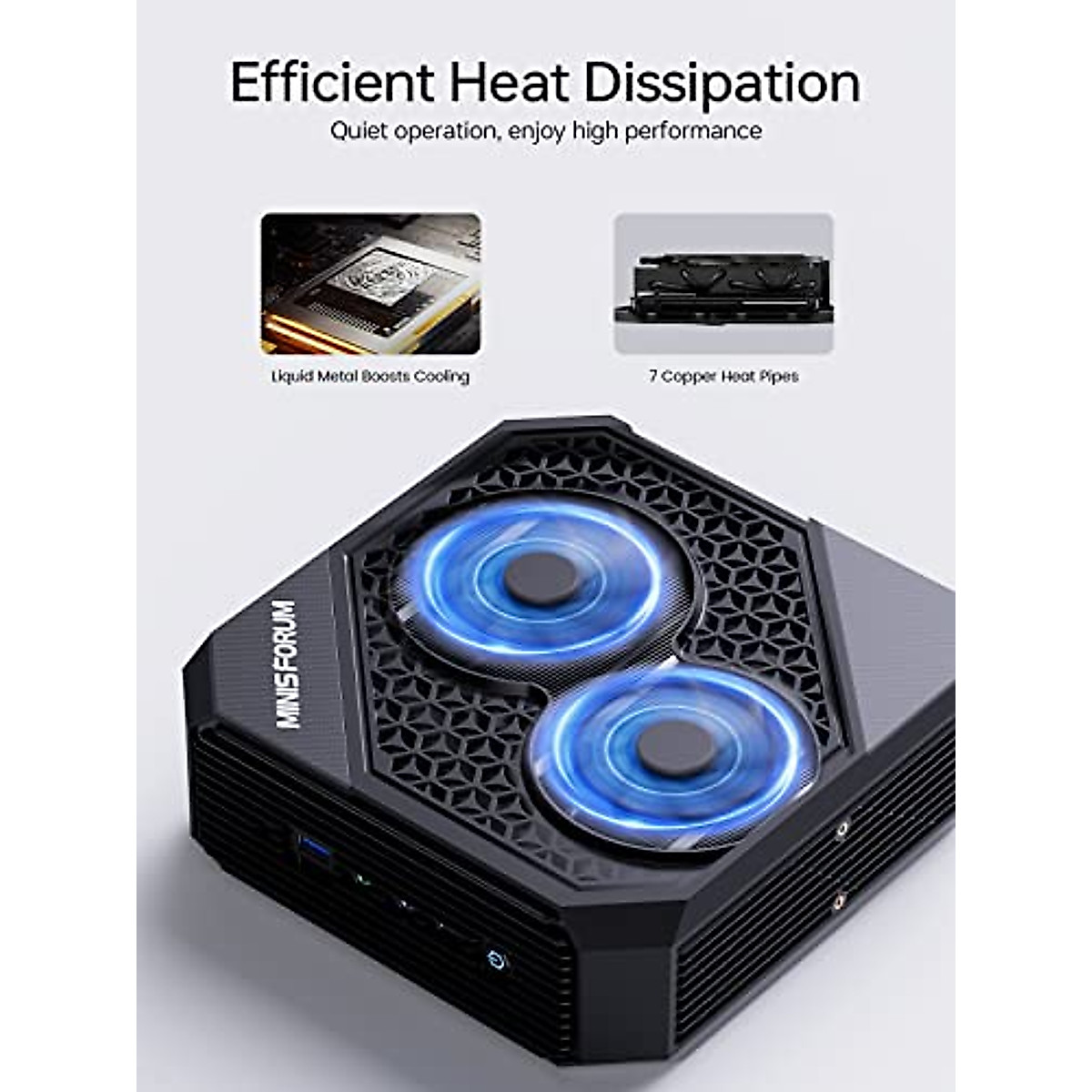 MINISFORUM Neptune HX99G Mini PC AMD Ryzen 9 6900HX 32GB DDR5 1TB SSD AMD Radeon RX 6600M Mini Gaming PC Wi-Fi 6E/BT5.2, 2xHDMI, 2X USB4 Port, 2X Slot PCIe/Sata SSD, 5X USB3.2 Port