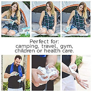 Scrubzz Disposable Rinse Free Bathing Wipes - 25 Pack - All-in-1 Single Use Shower Wipes, Simply Dampen, Lather, and Dry Without Shampoo or Rinsing