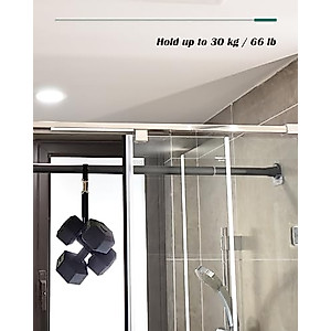 PREBENE Adhesive Shower Curtain Rod Holder, No Drilling | Invisible Rod Retainer, Transparent Tension Rod Holder