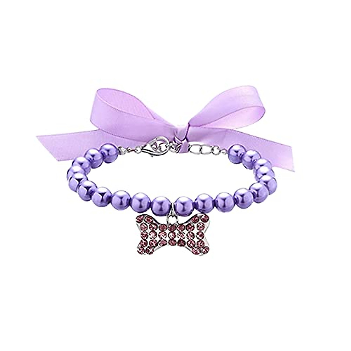 Small Dog Collar Pet Pearl Collar for Small Pet Cat Dog Adjustable Summer Buckle Soft Comfortable Pet Collar for Small Dogs Pendant Jewelry