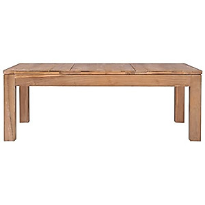 QJBSAVVA Coffee Table Solid Teak Wood with Natural Finish 43.3"x23.6"x15.7",Wood Center Table Low Table TV Stand Sofa Table Suitable for Meeting Rooms, Reception Rooms, Offices