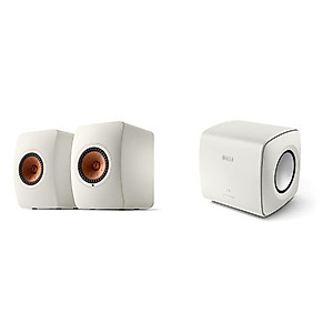 KEF LS50 Wireless II (Pair, Mineral White) & KC62 Subwoofer (White)