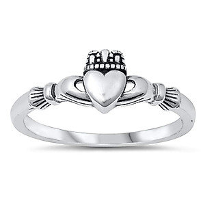 Wholesale Claddagh Heart Ring New .925 Sterling Silver Band Size 7
